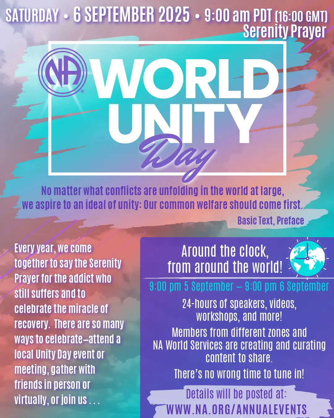 World Unity Day » September 5, 2025 / Southern California Region of ...